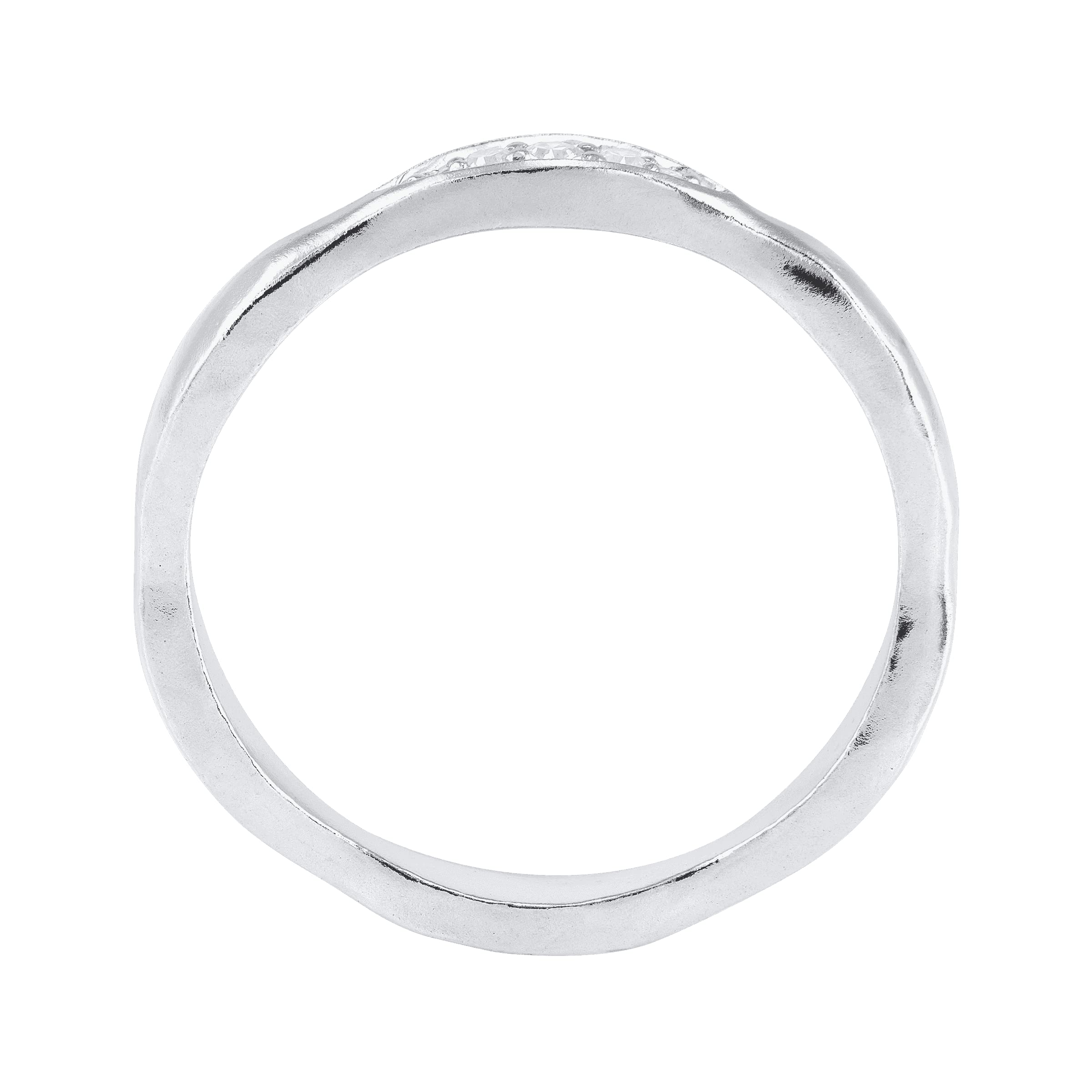 Silpada 'Wave Power' Diamond Stackable Ring in Sterling Silver, Size 8, Size 8