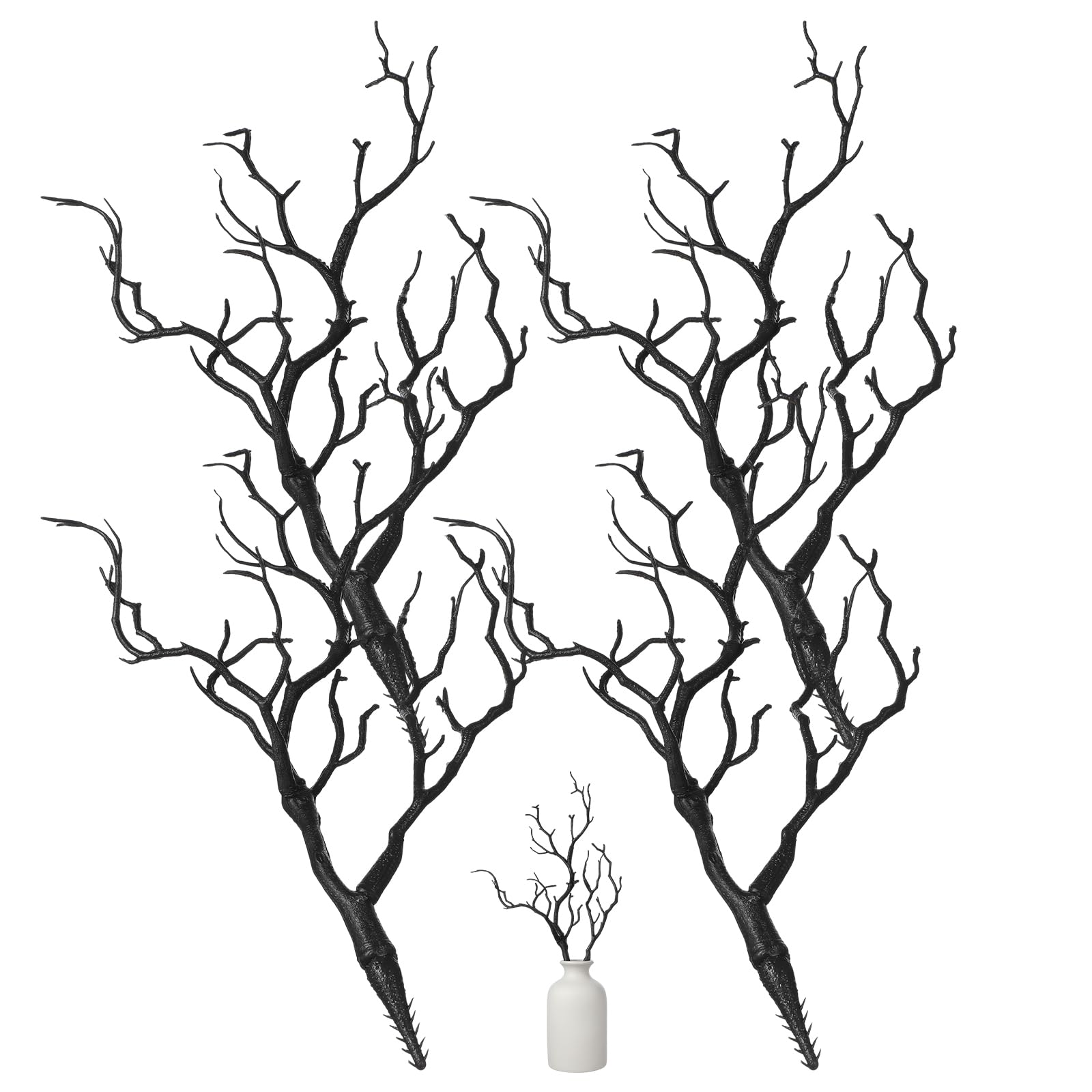 MAGICLULU Decorative Tree Branches 4pcs Plastic Artificial Dry Plant Tree Branch Antler Dried Branches Decorative Plant Twigs Branch Manzanita Trees Vase Decor