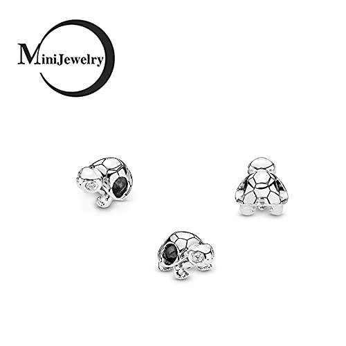 MiniJewelry Lucky Twinkle Turtle Charm fits Pandora Moments Bracelets Women Birthday Sterling Silver Bead