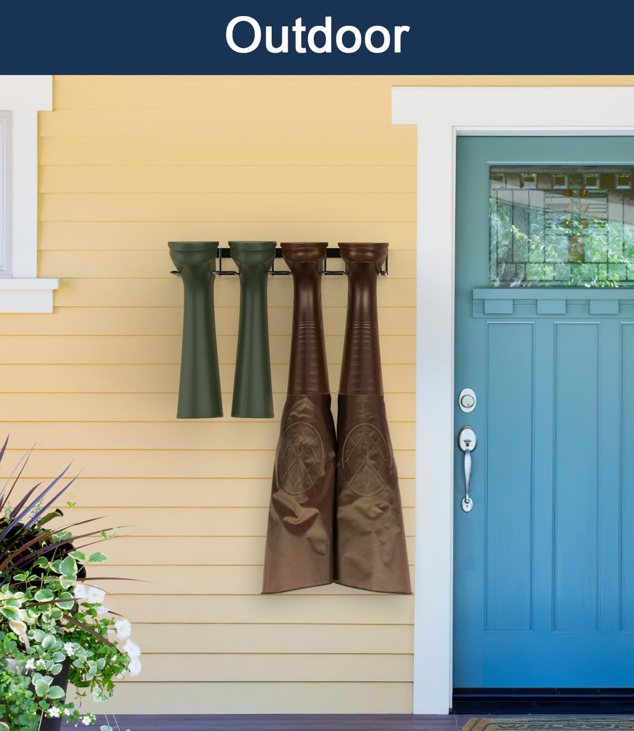 PrimZooty Boot Rack Wader Hanger Wall Mounted- (4 Pair) Sturdy Metal Boot Organizer, Tall Shoe Holder for Closet, Entryway, Indoor, Garage