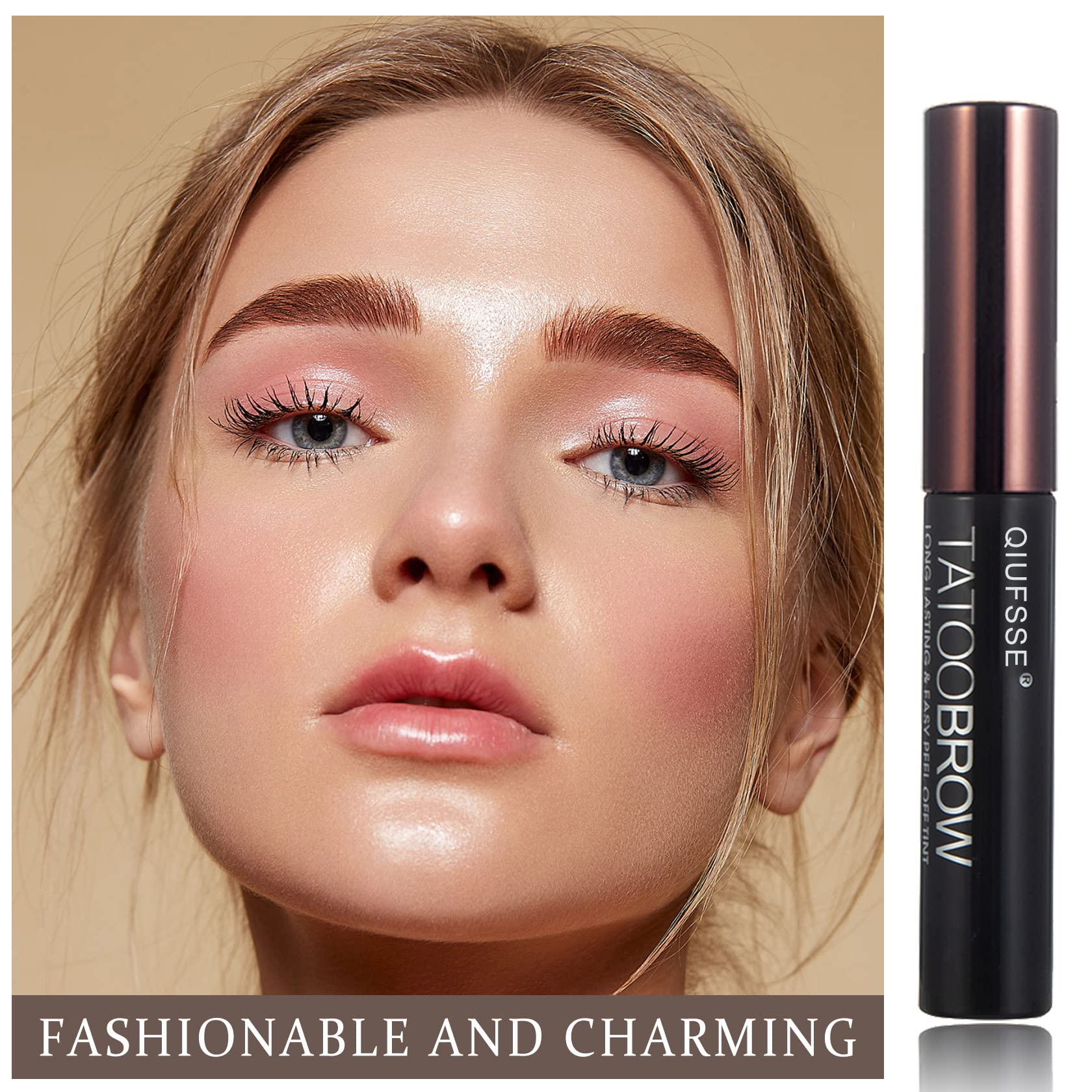 Peel Off Tattoo Eyebrow Gel Natural Eye Brow Gel Natural Eyebrow Tattoo,Waterproof Long Lasting Easy Peel Off Eyebrow Tattoo Makeup (Brown)