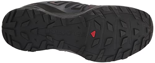 Salomon X Crest Gore-TEX Hiking Shoes for Women Trail Running, Ebony/Wine Tasting/Peppercorn, 6