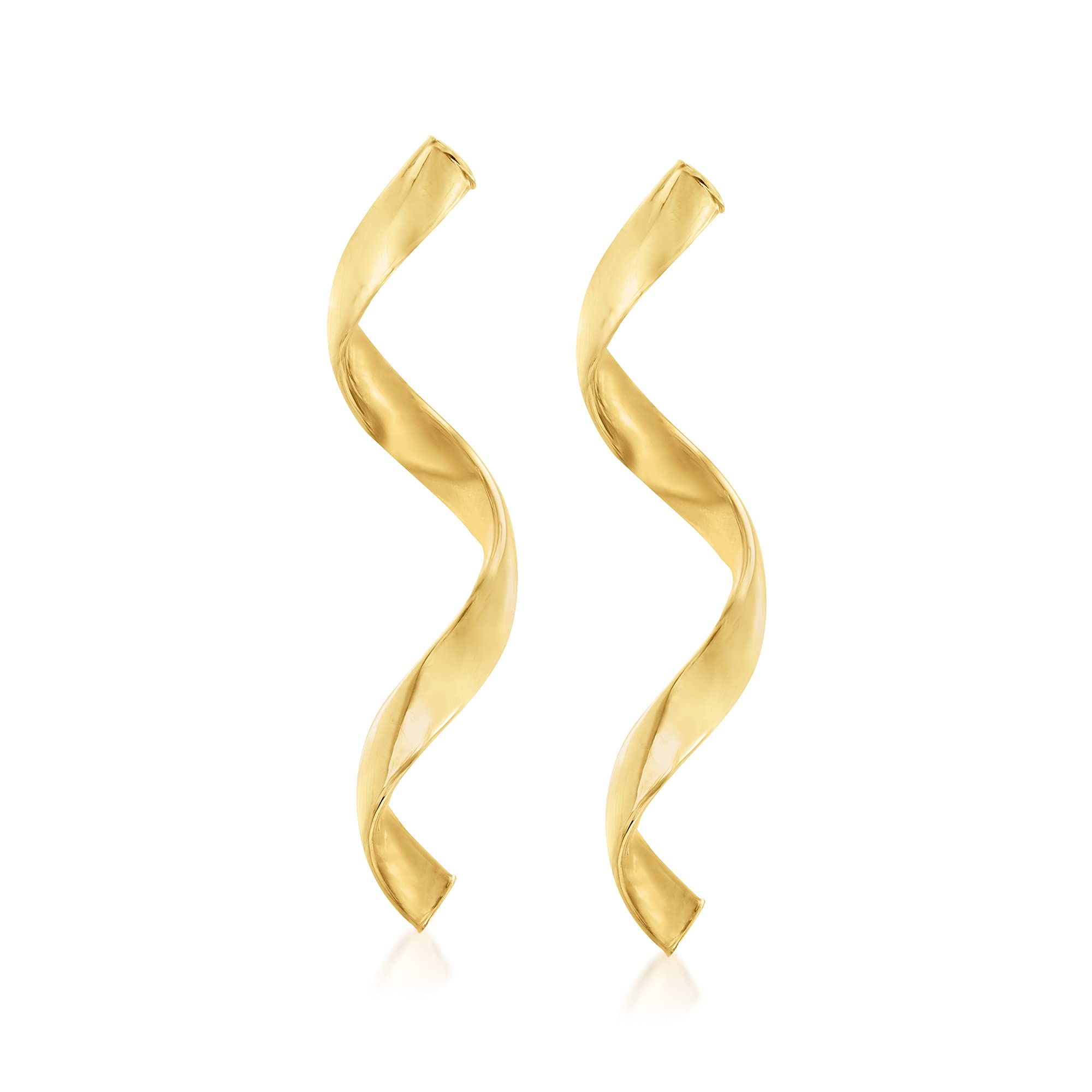 Ross-Simons Italian 14kt Yellow Gold Swirl Drop Earrings