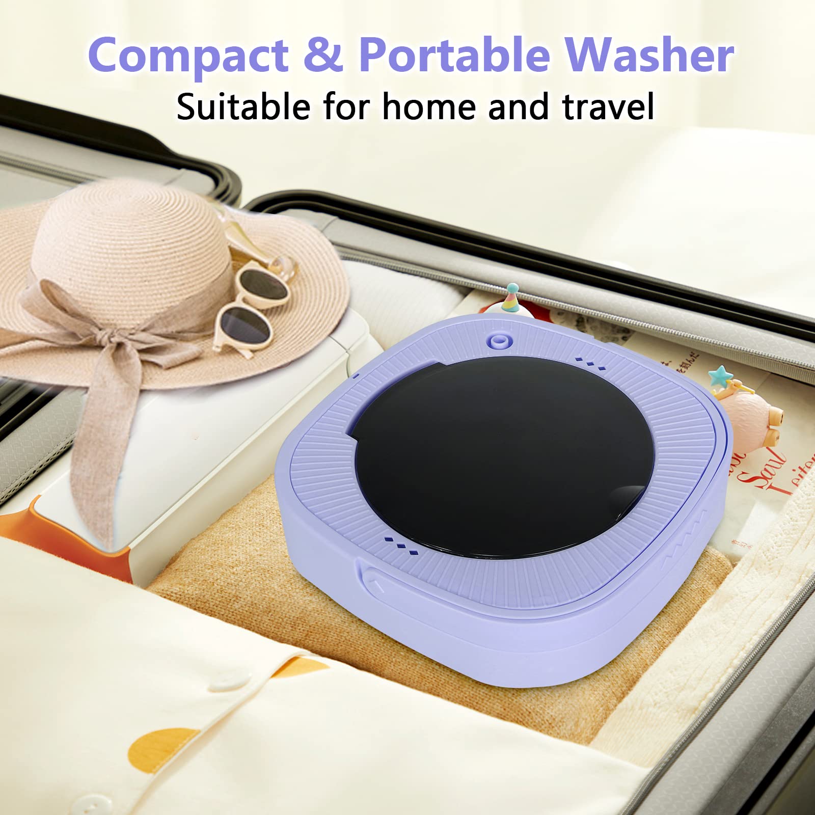 Portable Washing Machine and Dryer Combo, 6.5L Mini Folding Washing Machine Portable with Disinfection Function, Small Portable Washer and Dryer Combo for Apartments, Dorm, Camping, RV, Travel Laundry