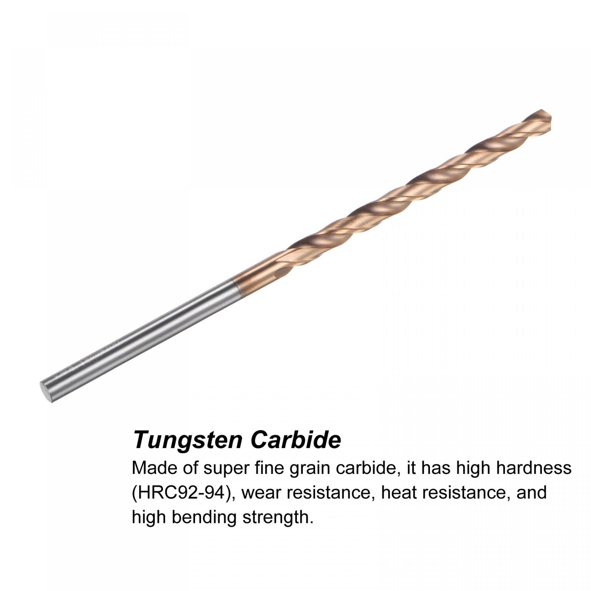 uxcell Twist Drill Bit, 4.1mm Jobber Drill Bit Nanoscale Titanium Coated K35 Tungsten Carbide Straight Shank 100mm Length for Drilling Stainless Steel Alloy Steel