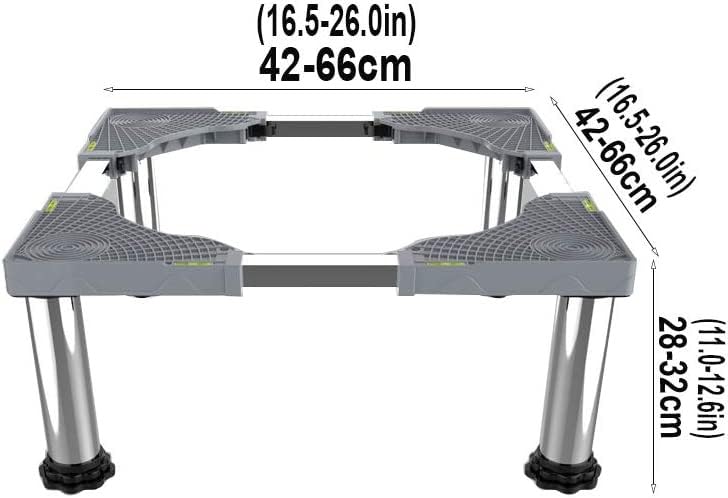 Multi-functional Adjustable Base Length/Width 42-66cm Washing Machine Dryer And Refrigerator Pedestals & Frames Tumble Washer Dryer Stack Stands Freezer Fridge Base Frame ( Color : 4legs , Size : 28-3