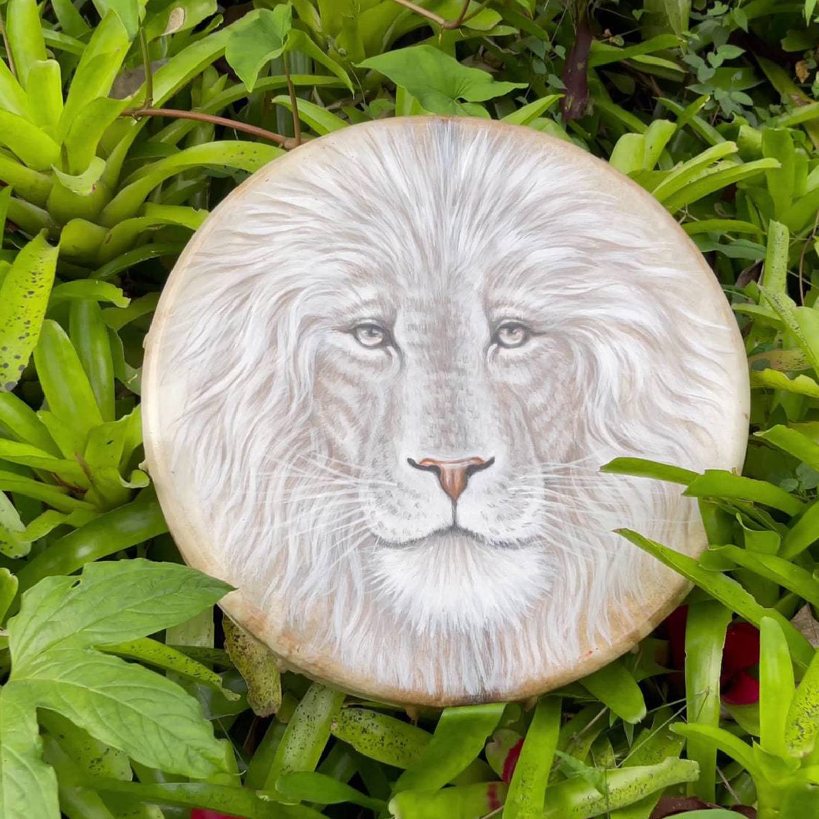 Shaman Drum Lion Ethereal Drum Design Handmade Shamanic Drum Siberian Spirit Music Drums Home Ornament with Drum Stick Hand Drum Set Shamanic Drum Siberian Shamanic Drum