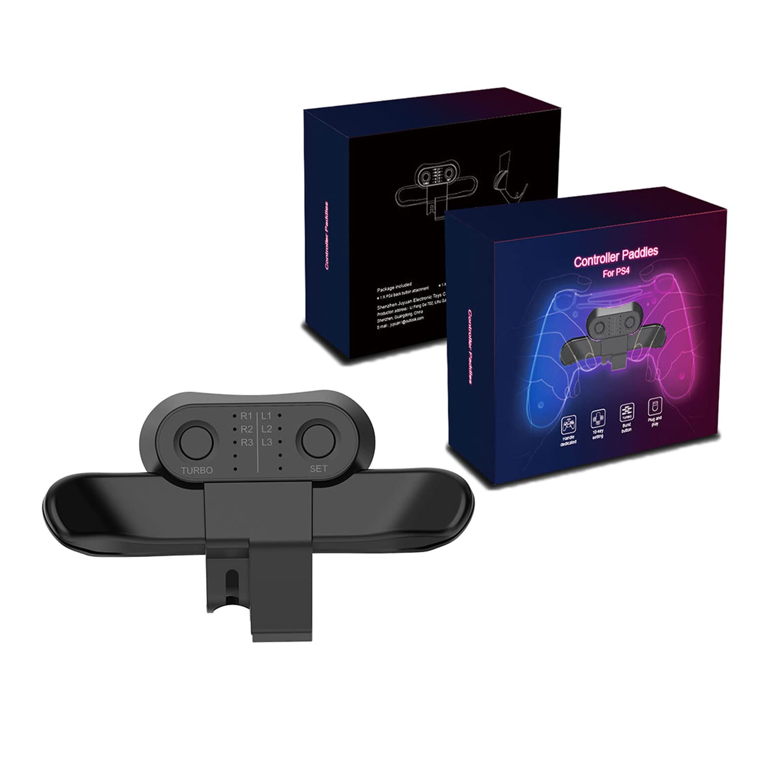 Vbestlife Paddles for PS4 Controller, PS4 Controller Back Button Attachment, Support Turbo Burst Function, Custom Keys, Plug And Play, Suitable for PS4 Handles