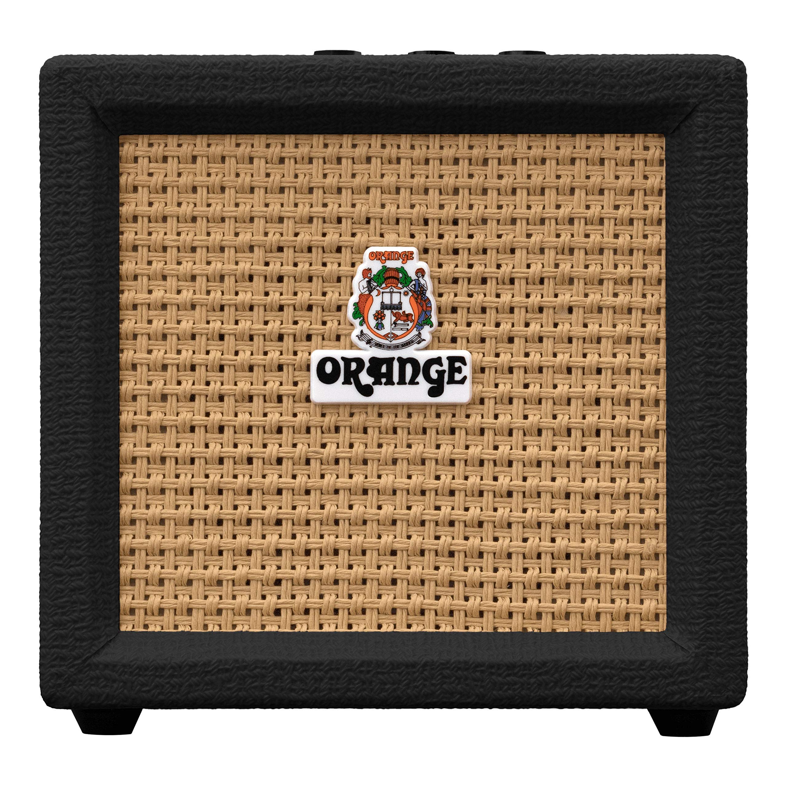 Orange Amps Crush Mini 3W Guitar Combo Amplifier (Black) Bundle with Samson SR350 Over Ear Stereo Headphones, and Blucoil Slim 9V Power Supply AC Adapter