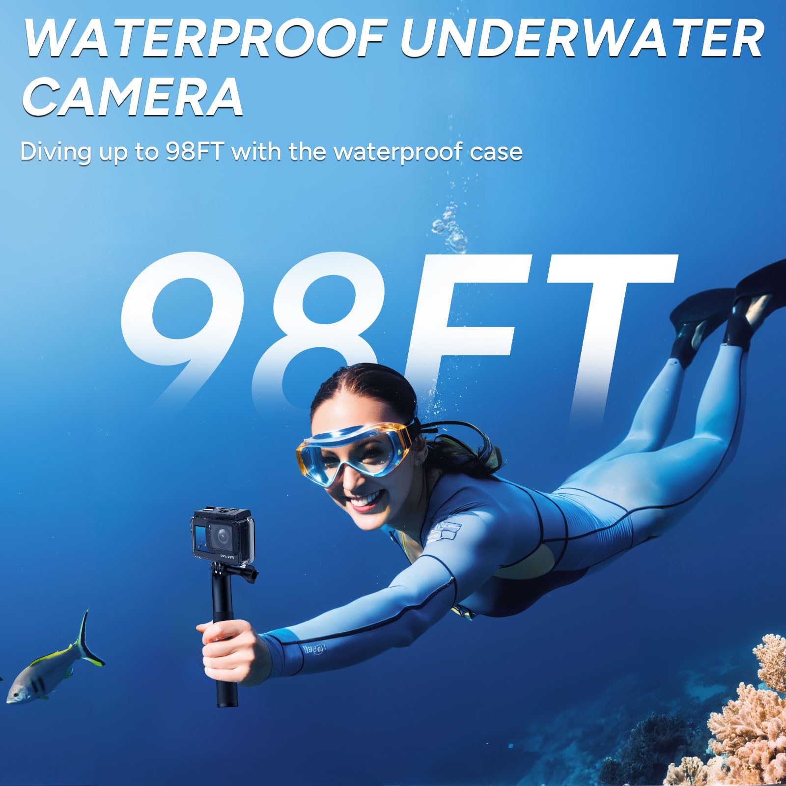 SJCAM SJ6K 4K WiFi Action Camera Waterproof Dual Screen Sport Camera Underwater 2.0 Touchscreen/ 0.9 Front LCD Screen Wide Angel Gyro Stabilization Black