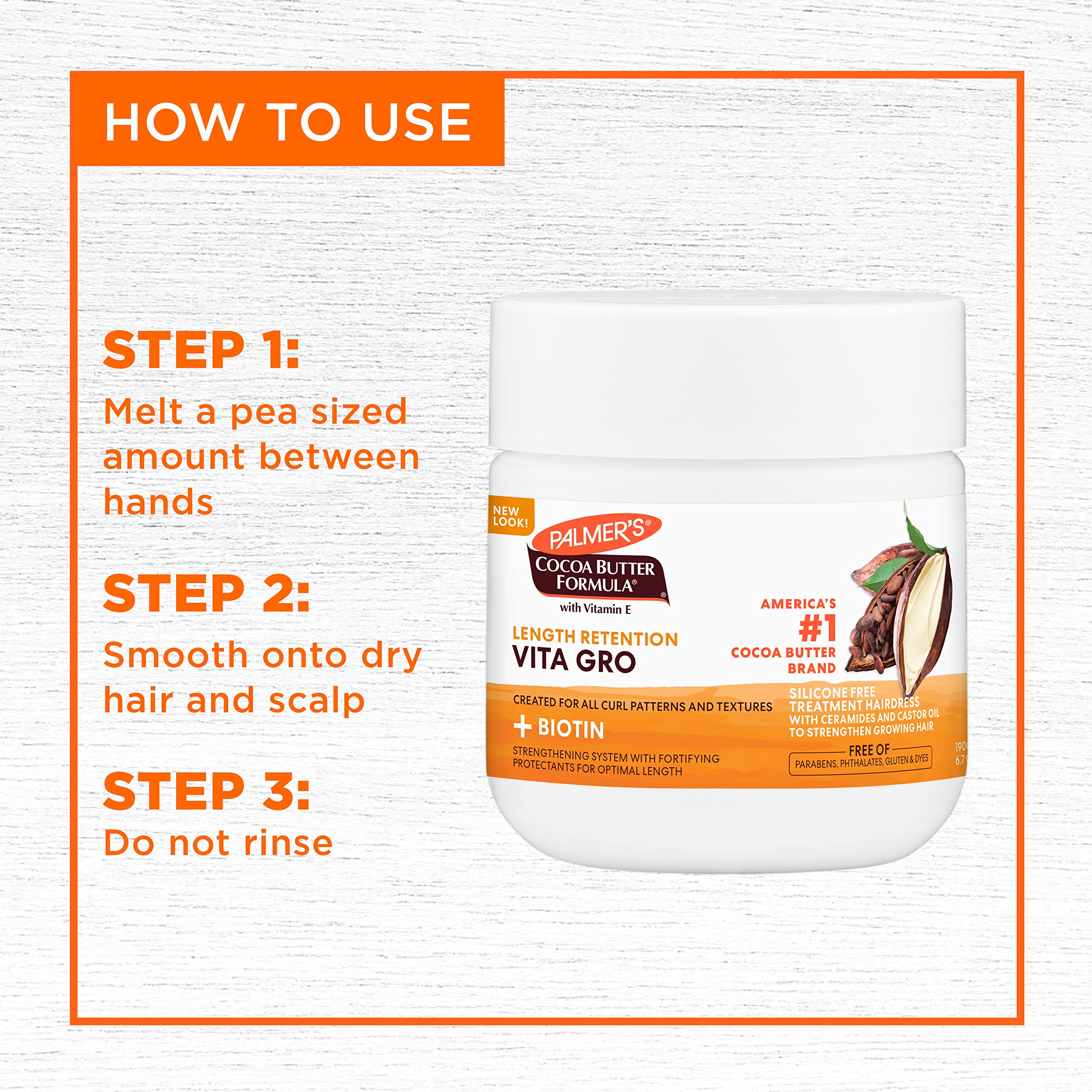 Palmer's Cocoa Butter & Biotin Length Retention Vita Gro, 6.7 Ounce