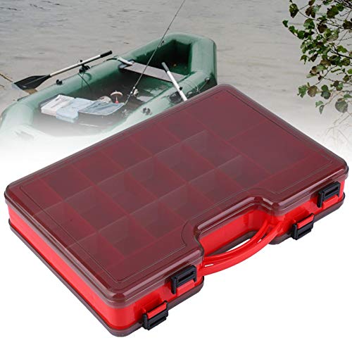 SALUTUYA Lightweight and Portable Non-Toxic Fishing Tackle Storage Box Made of ABS Material Mobile Interlayer,for Outdoor(red)