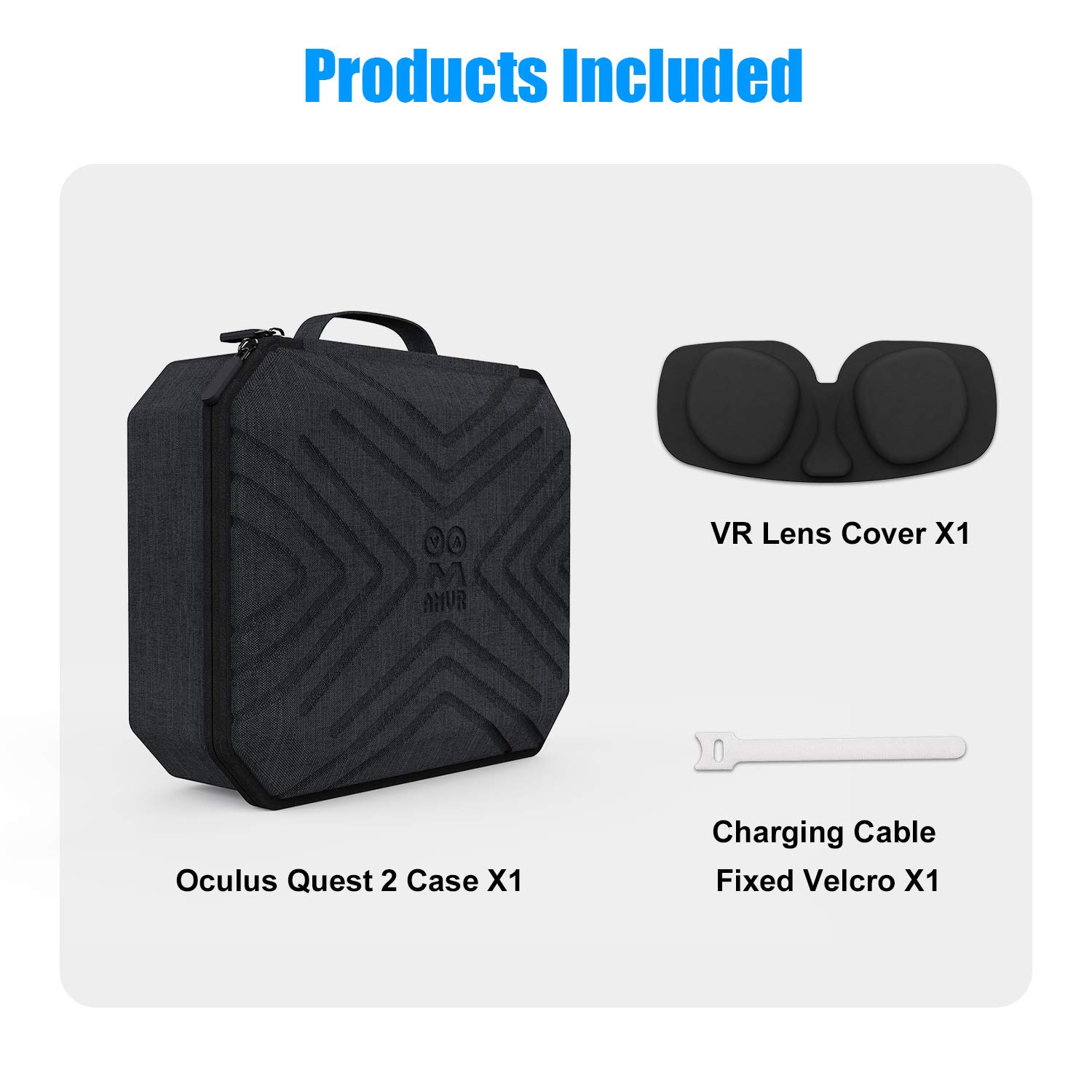 PDTXCLS Pinson Hard Carrying Case for Oculus Quest 2 VR Gaming Headset and Controllers Accessories Protective Cover Storage Travel Bag (Black+Gray)