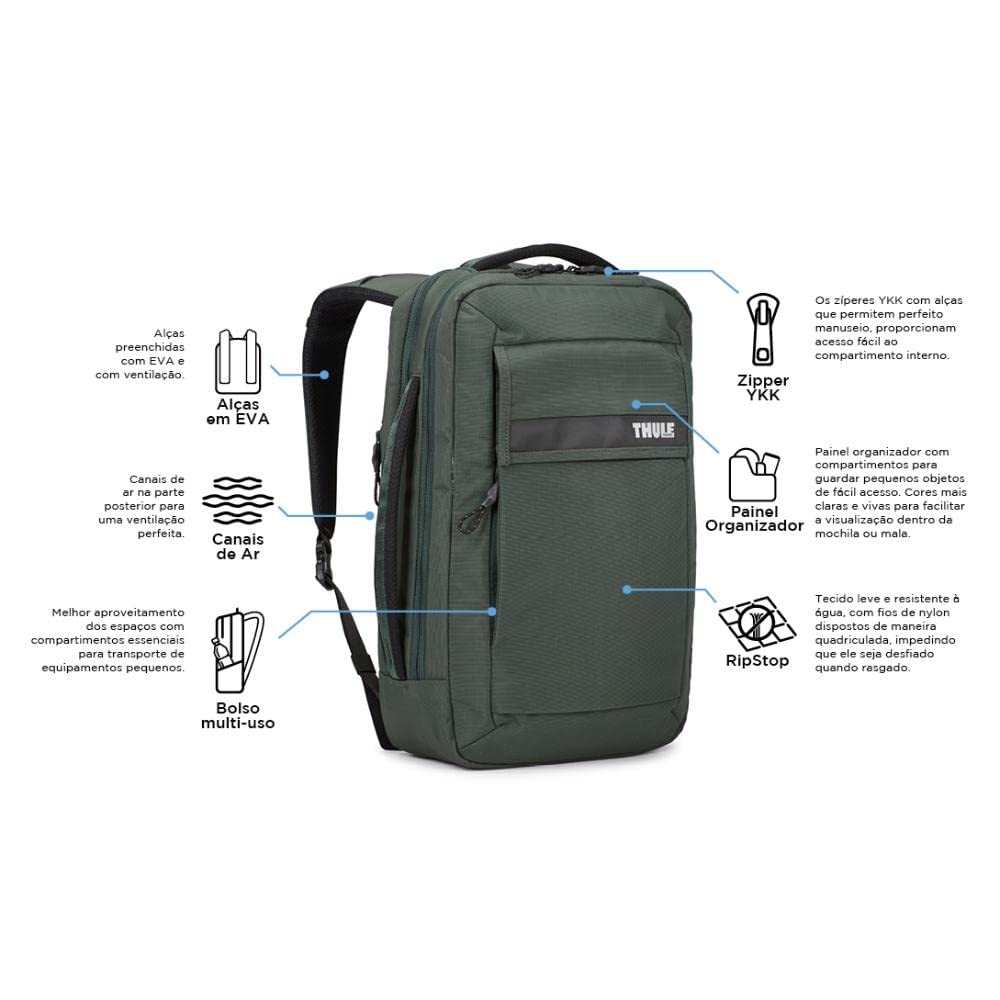 THULE(スーリー) Suree 3204491 Paramount Convertible Backpack, Capacity: 3.6 gal (16 L), Can Store Laptops, Racing Green