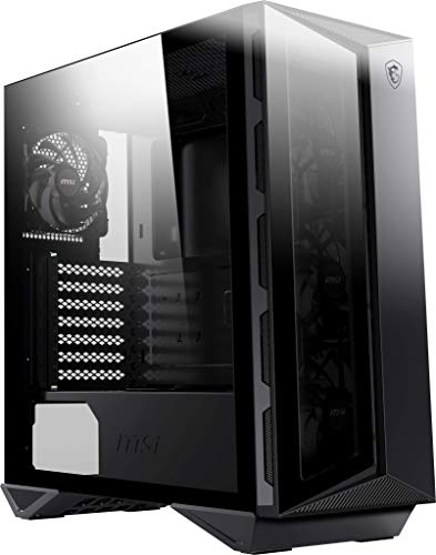 MSI MPG GUNGNIR 110R - Premium Mid-Tower Gaming PC Case - Tempered Glass Side Panel - 4 x ARGB 120mm Fans - Liquid Cooling Support up to 360mm Radiator - Two-Tone Design