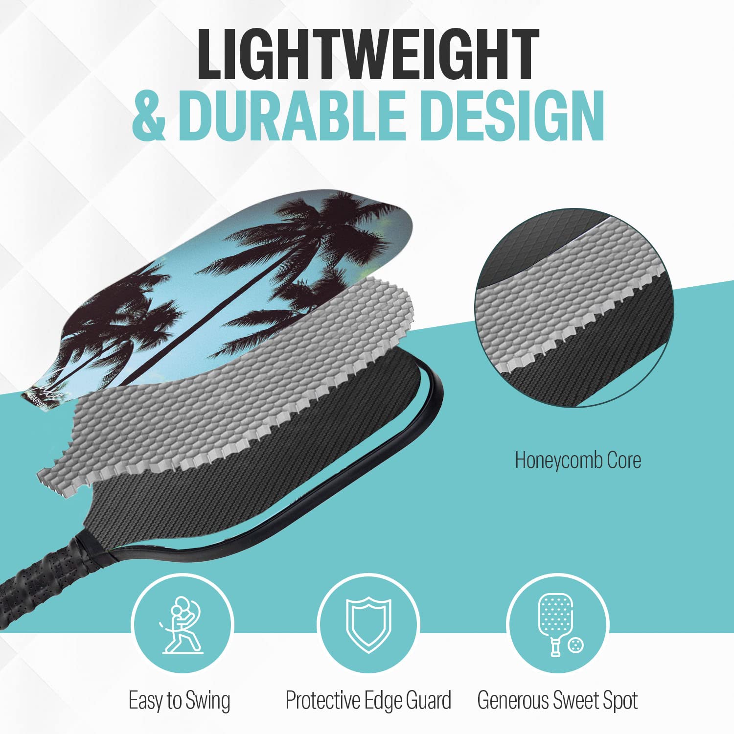 Palms-O-Aces Carbon Fiber Pickleball Paddles β Lightweight & Durable Pickleball Rackets for Adults - Enhanced Spin Texture - Toray 700 Graphite Pickleball Paddle - Cover Included