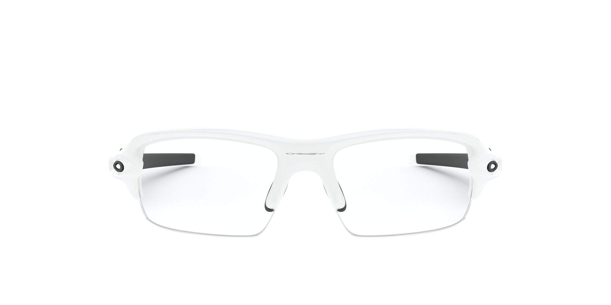 Oakley Youth Oy8015 Flak Xs Rectangular Prescription Eyewear Frames, Polished White/Demo Lens, 59 mm