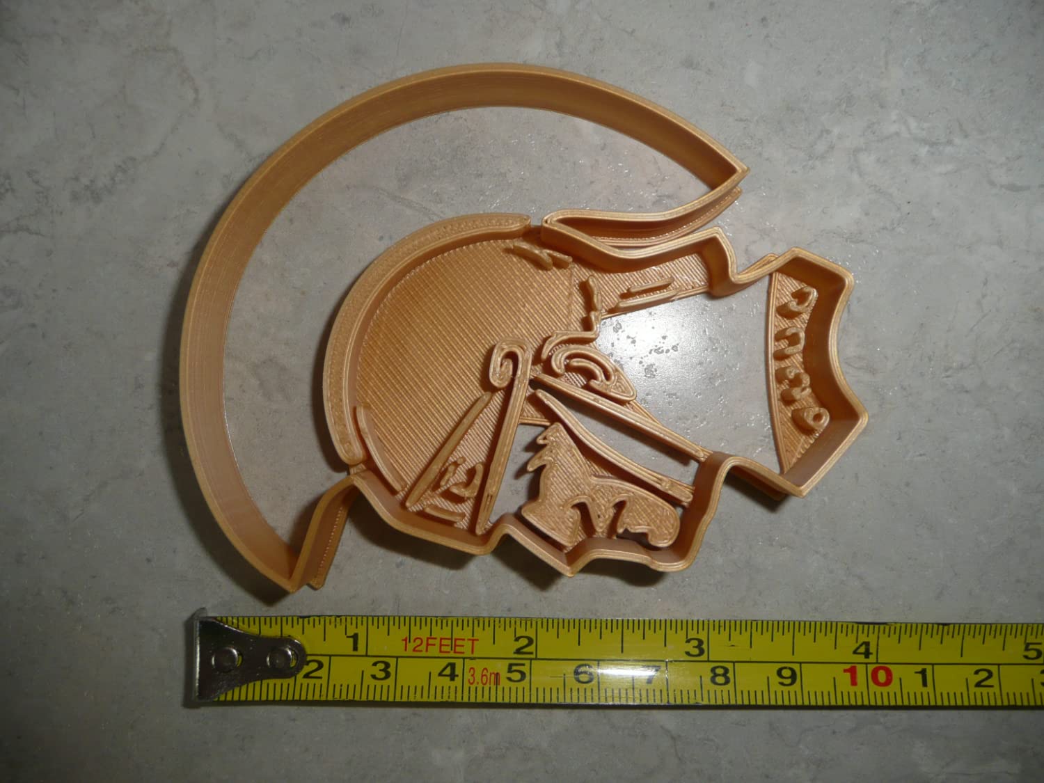 TROJAN HELMET TRADITIONAL STYLE DETAILED COOKIE CUTTER MADE IN USA PR4649 Gold