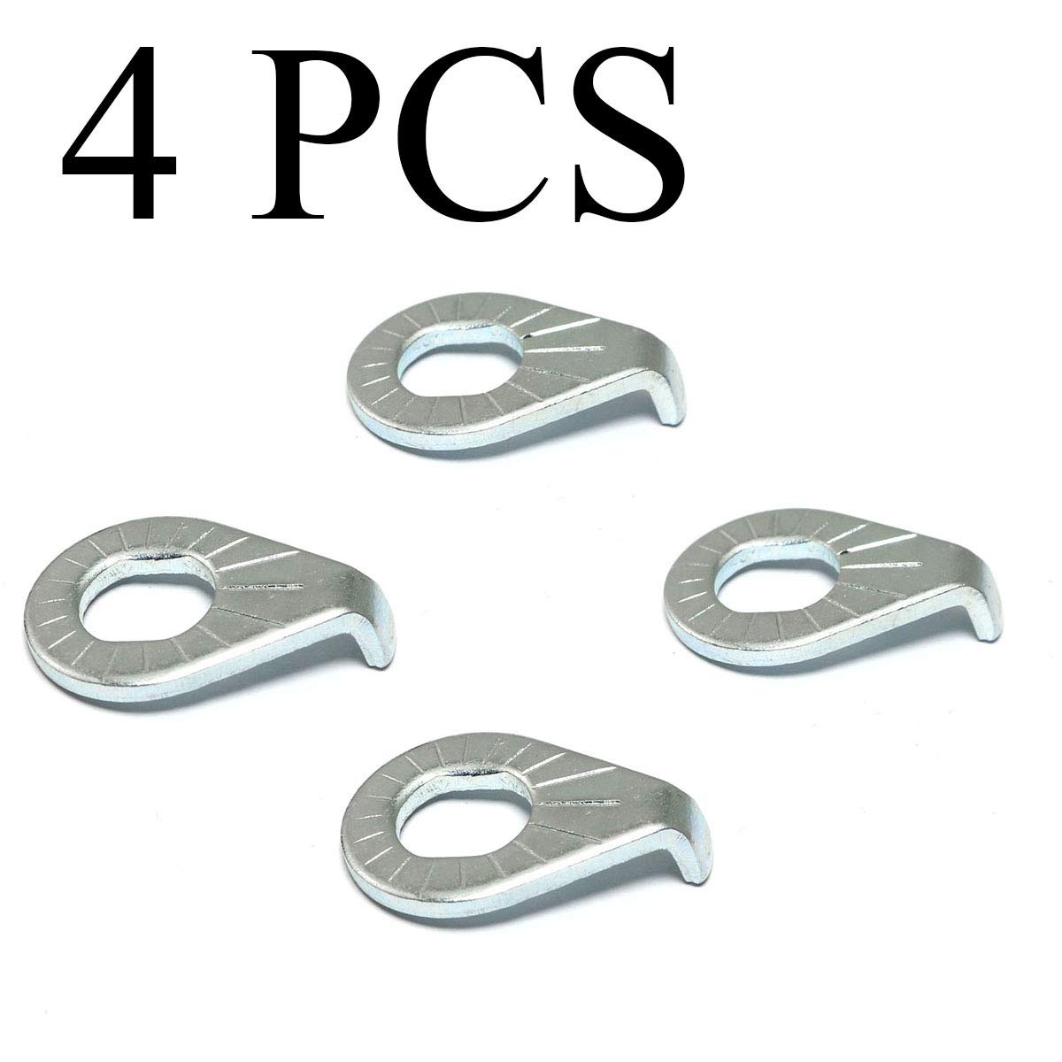Pro Bamboo Kitchen 4pcs Bike Wheel Hub Hook Washer Gasket Front Axle Gasket Fixed Front Wheel Hanging Hook (ID: 9.76mm, OD 19mm)