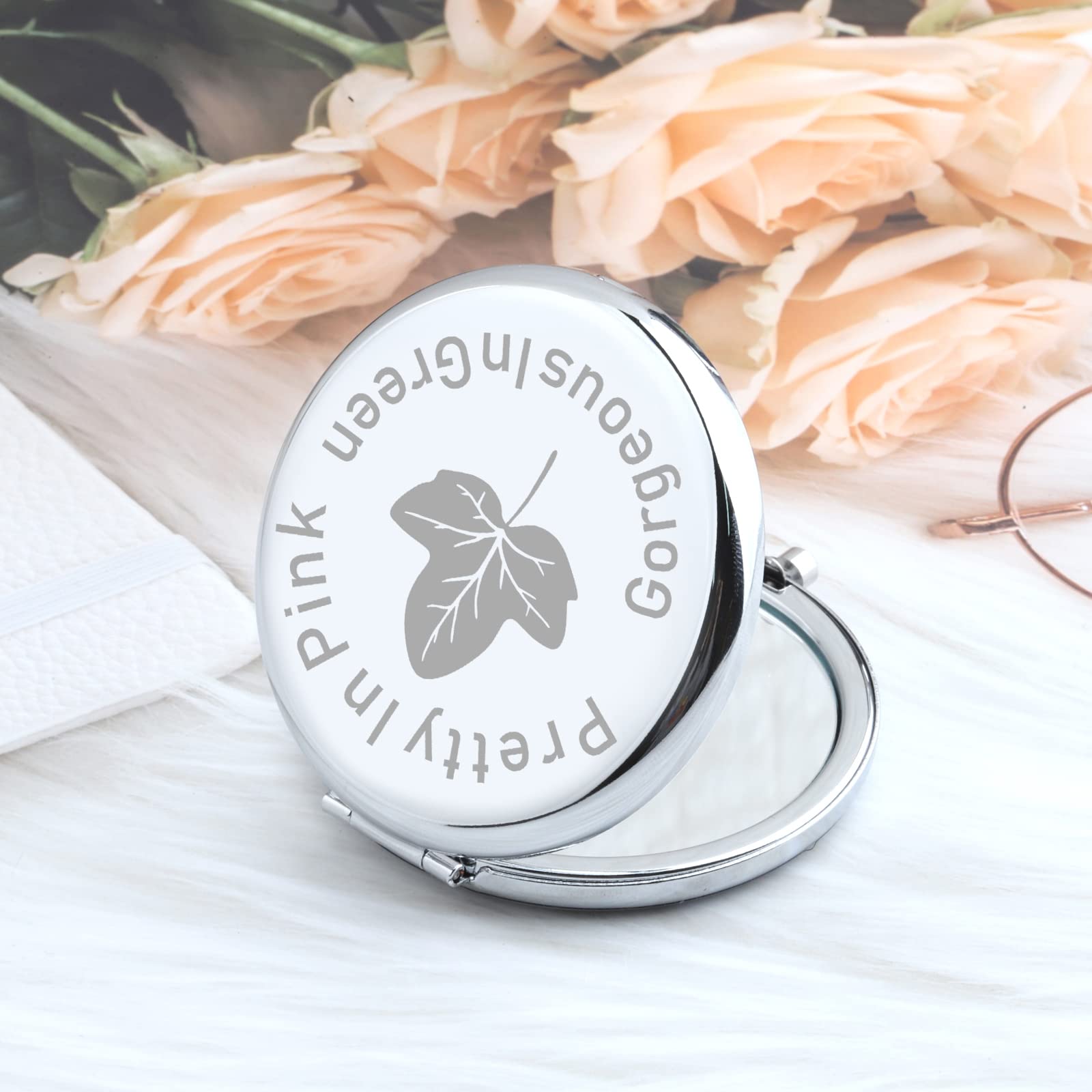 Zuo Bao 1908 Sorority Gift Sorority Compact Mirror Pretty in Pink Gorgeous in Green Makeup Mirror Gift for Women Girls Friend(Pretty in Pink)