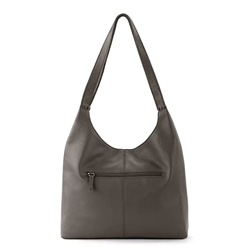 The Sak Huntley Hobo Bag in Leather, Double Strap Purse, Slate