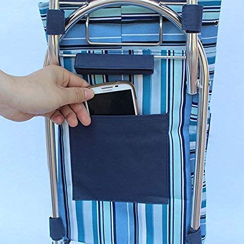 Shopping Trolley on Wheels Multi Function Shopping Cart Aluminum Alloy 2 Wheels Trailer Folding Waterproof Bag D Trolley Luggage Car Storage Hand Trucks,Stripe#3 ,