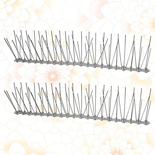 YARDWE 2pcs Bird Spikes Anti- Bird Nails Bird Repellent Metal Bird Deterant Spinners Stainless Steel Pigeon Spikes for Pigeon and Other Small Birds
