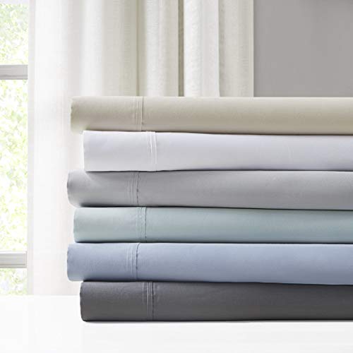 Madison Park 1500 Thread Count Cotton Blend Pillow Cases Standard Size, Casual Luxury Machine Washable Pillow Case Set of 2, Standard : 20 X 30, Grey