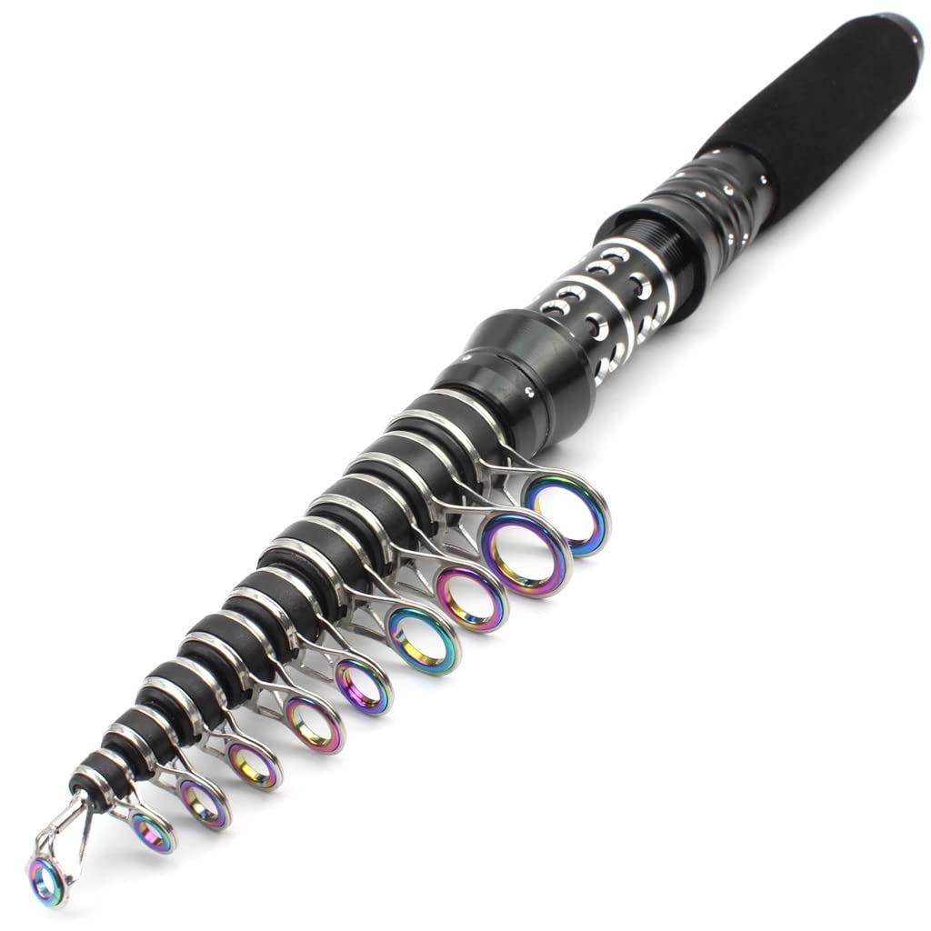 SDFGH Short Carbon Telescopic Fishing Rod Fast Action Ultralight Carp Surf Spinning Rod Pocket Travel Pole (Color : A, Size : 2.4 m)