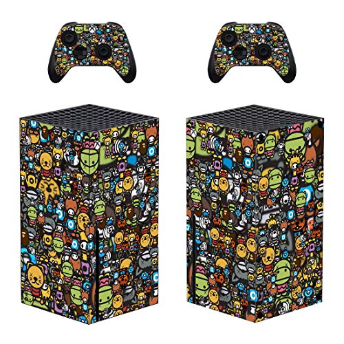 multi color Xbox Series X Skin Set Full Faceplates Skin Console & Controller Decal Stickers by FELIPE SEIJI KUBA