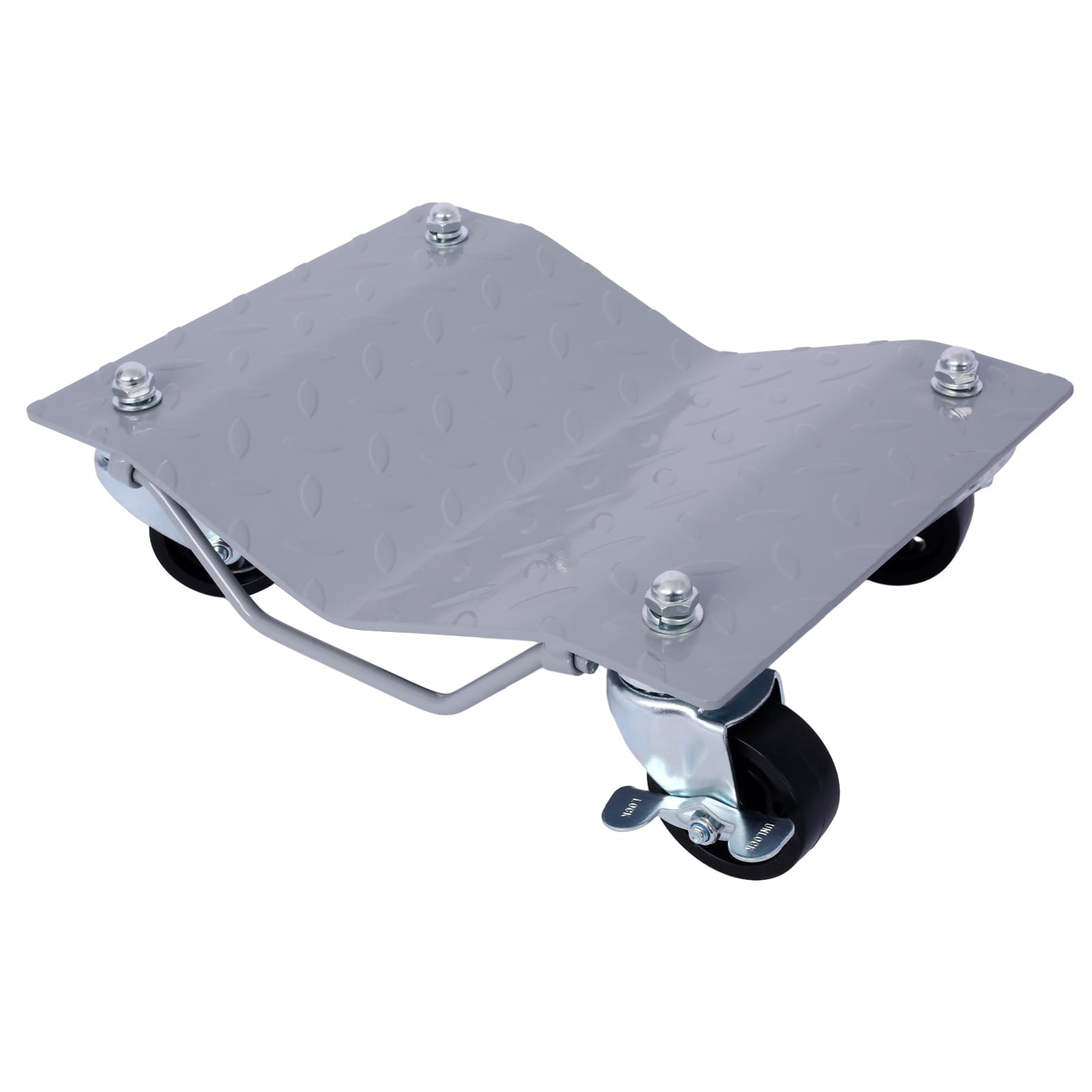 Miscoos Car Dolly, Heavy Duty Wheel Dolly,4 Tire Wheel Dolly Car Stakes 6000lbs Capacity,Gray
