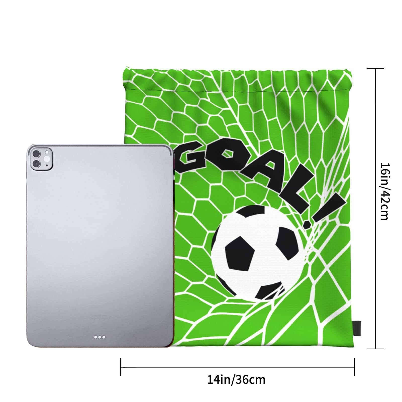 Soccer Drawstring Backpack Water Resistant String Bag Travel Sport Gym Bags One Size