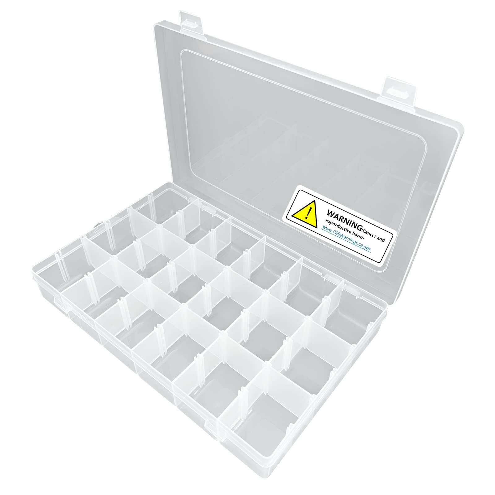 UperUper Fishing Tackle Boxes, Transparent Fish Tackle Storage with Adjustable Dividers, Plastic Box Organizer Tackle Trays, 18/36 Grids Fishing Lure Container