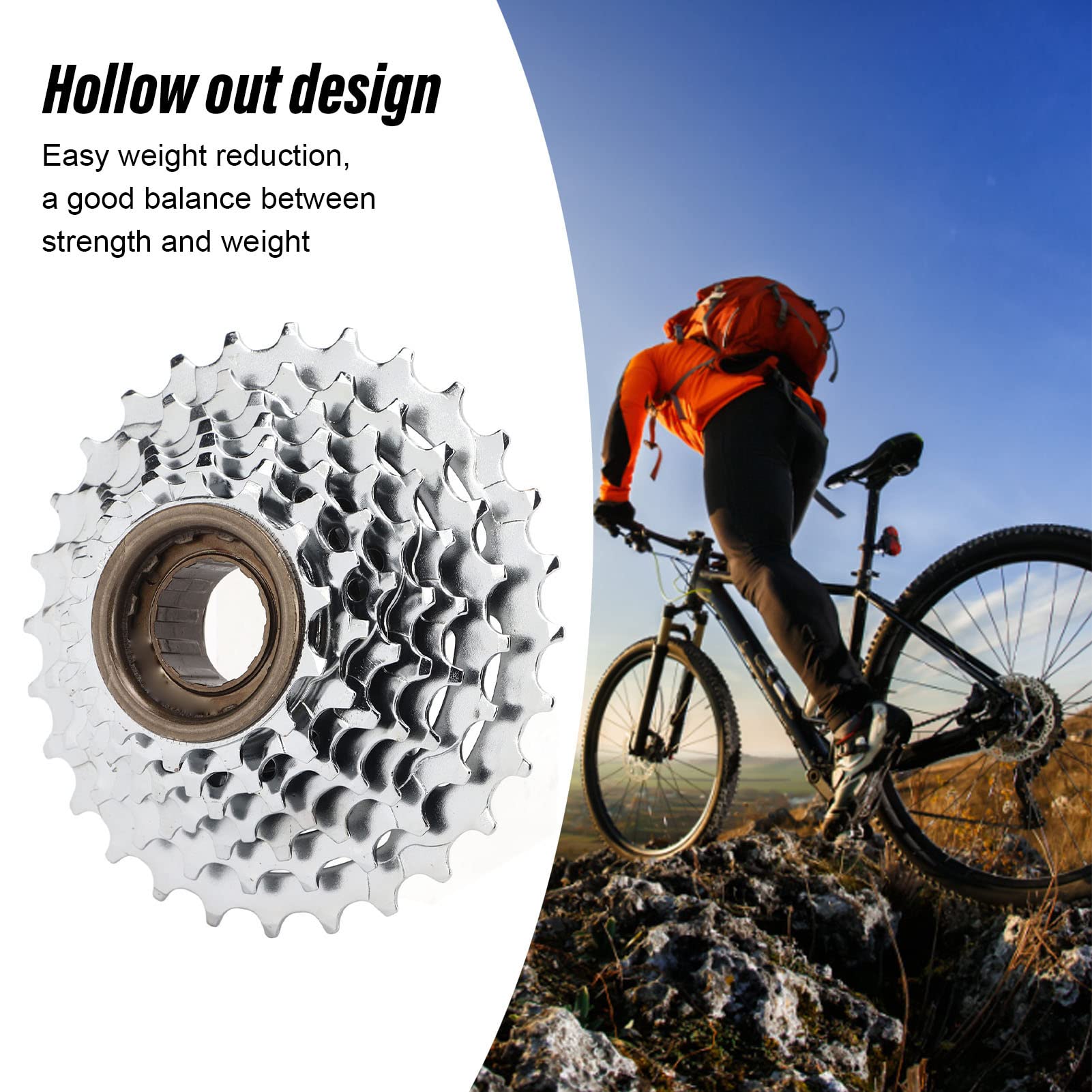SPYMINNPOO 7 Speed Cassette,13β28T Mountain Bike Rear Hub Freewheel Cassette Sprockets Replacement Parts