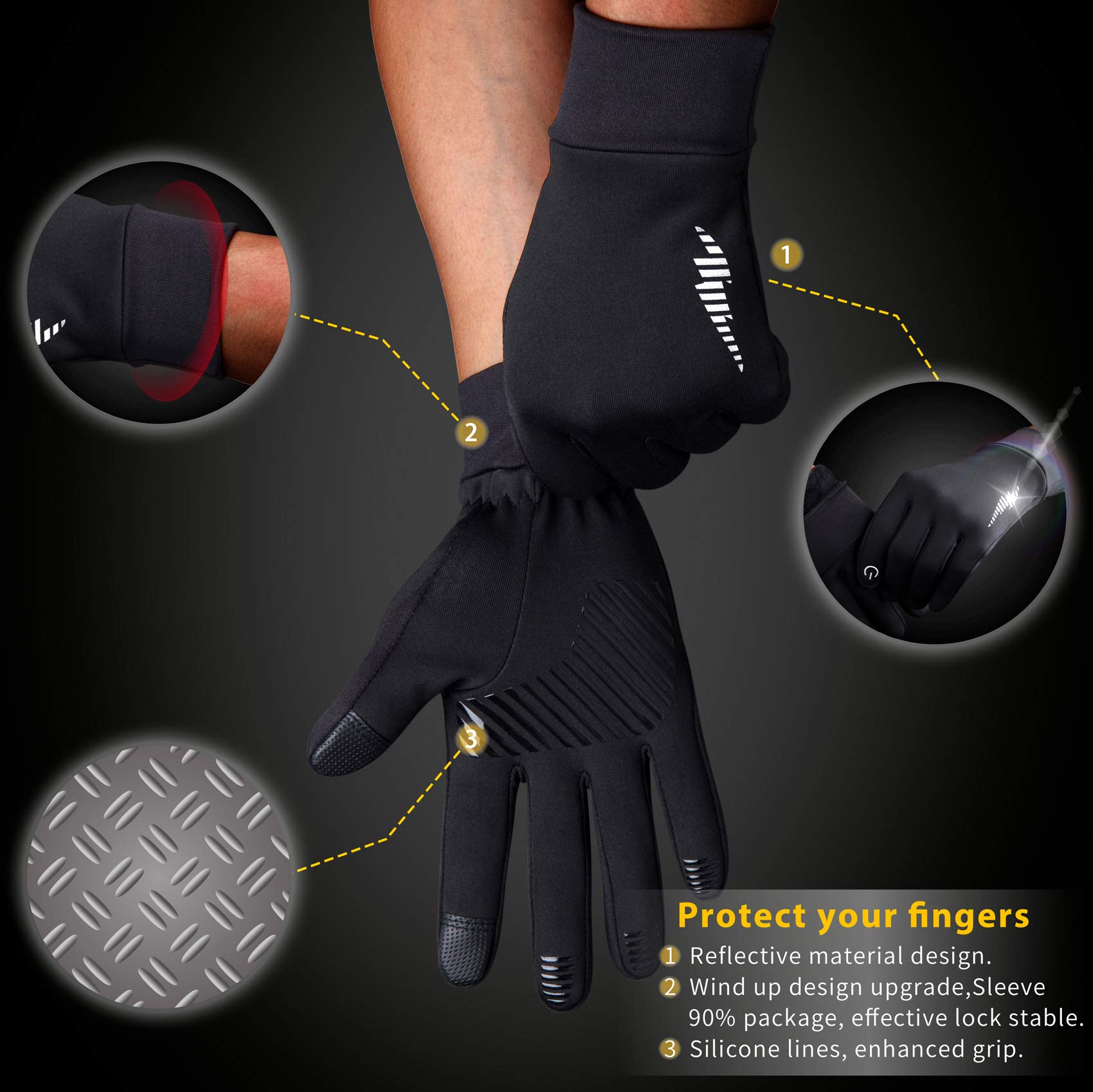 SIMARI Ski Gloves Mens Snowboard Gloves for skiing, snowboarding Winter Waterproof 3M Thinsulate Snow Gloves