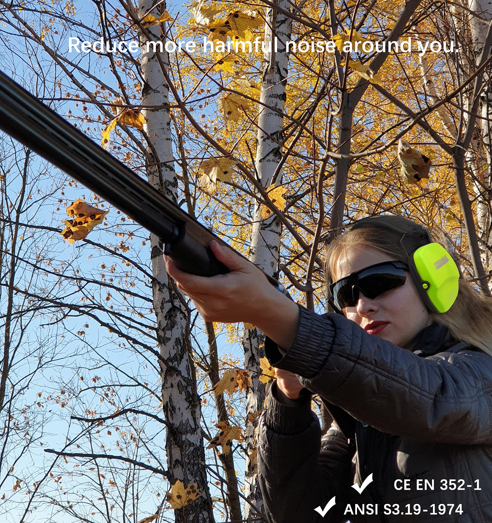 PROHEAR 016 Shooting Ear Protection Earmuffs 2 Pack, NRR 26dB for Gun Range, Hunting -Black and Fruit Green