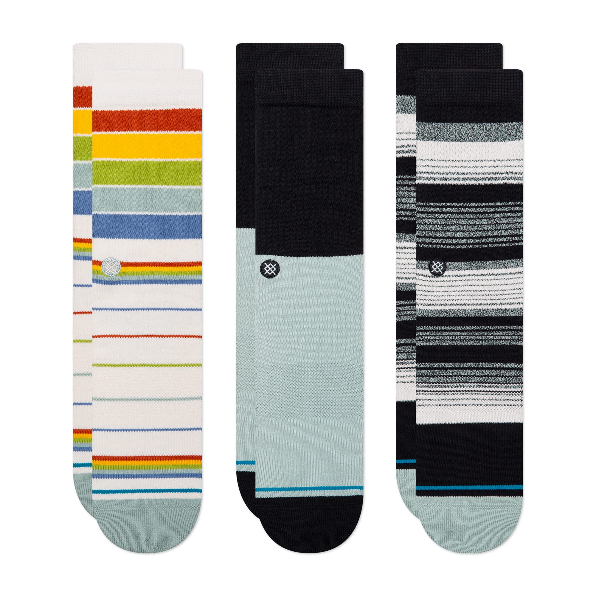 Stance Badwater Crew 3 Pack Crew Socks (Large, Multi)