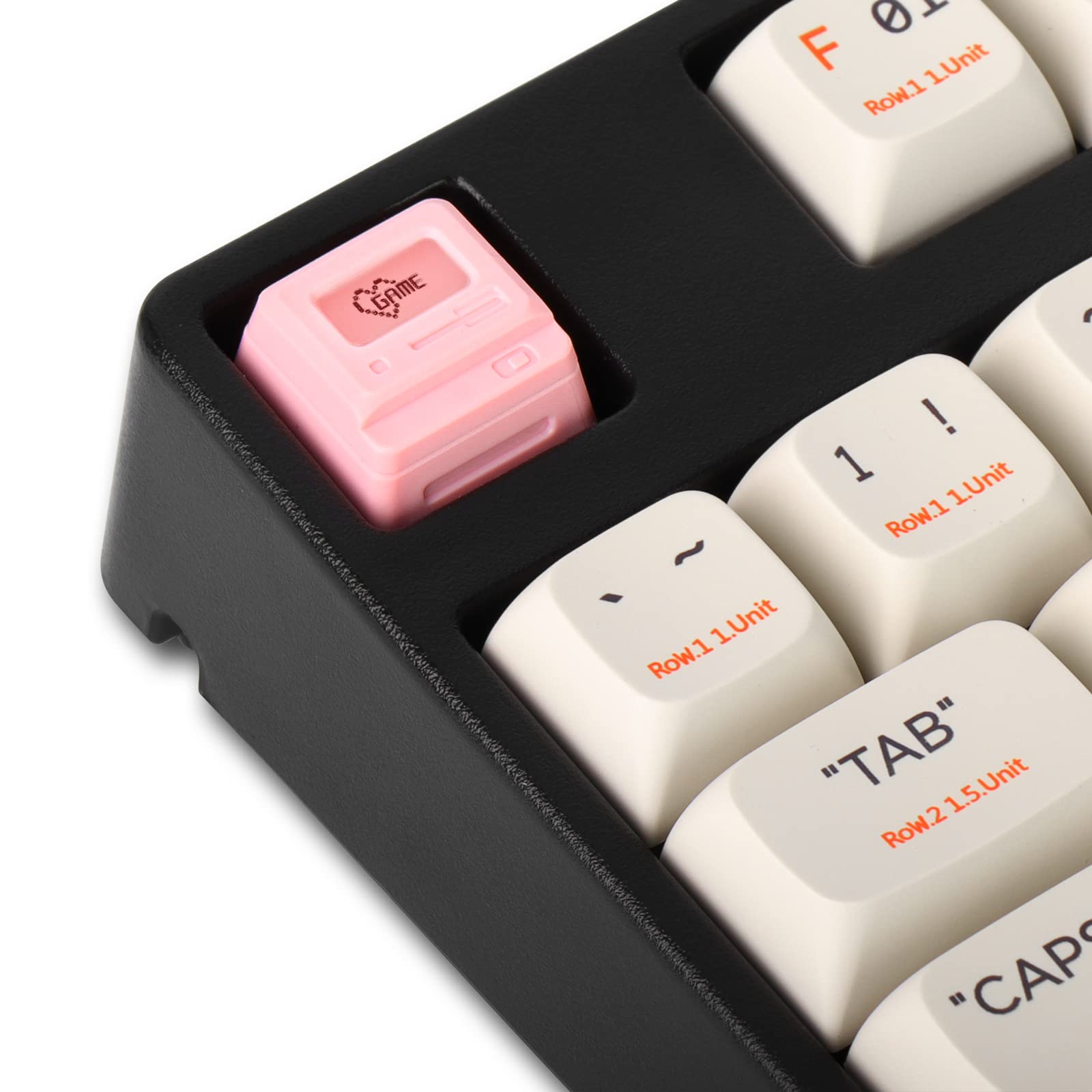 YIMAGUJRX DIY Keycaps for ESC Key, Customized Keycaps with Classic Retro Translucent Design for Mechanical Gaming Keyboard (White)