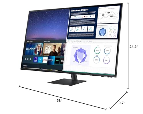 Samsung M70 Smart 43 Inch 4K Computer Monitor, Smart TV Apps, Microsoft 365, 4K Monitor (LS43AM702UNXZA)
