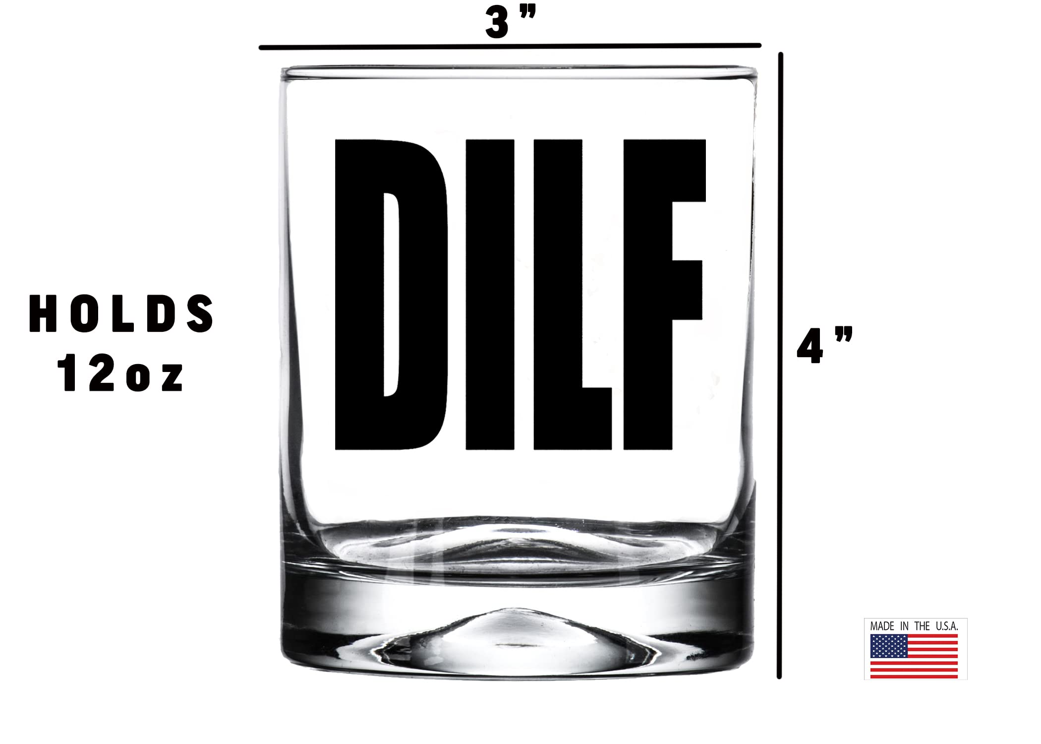 Rogue River Tactical Funny Sarcastic DILF Old Fashioned Whiskey Glass Drinking Cup Gift For Him Men Dad Grandpa Father's Day Gift