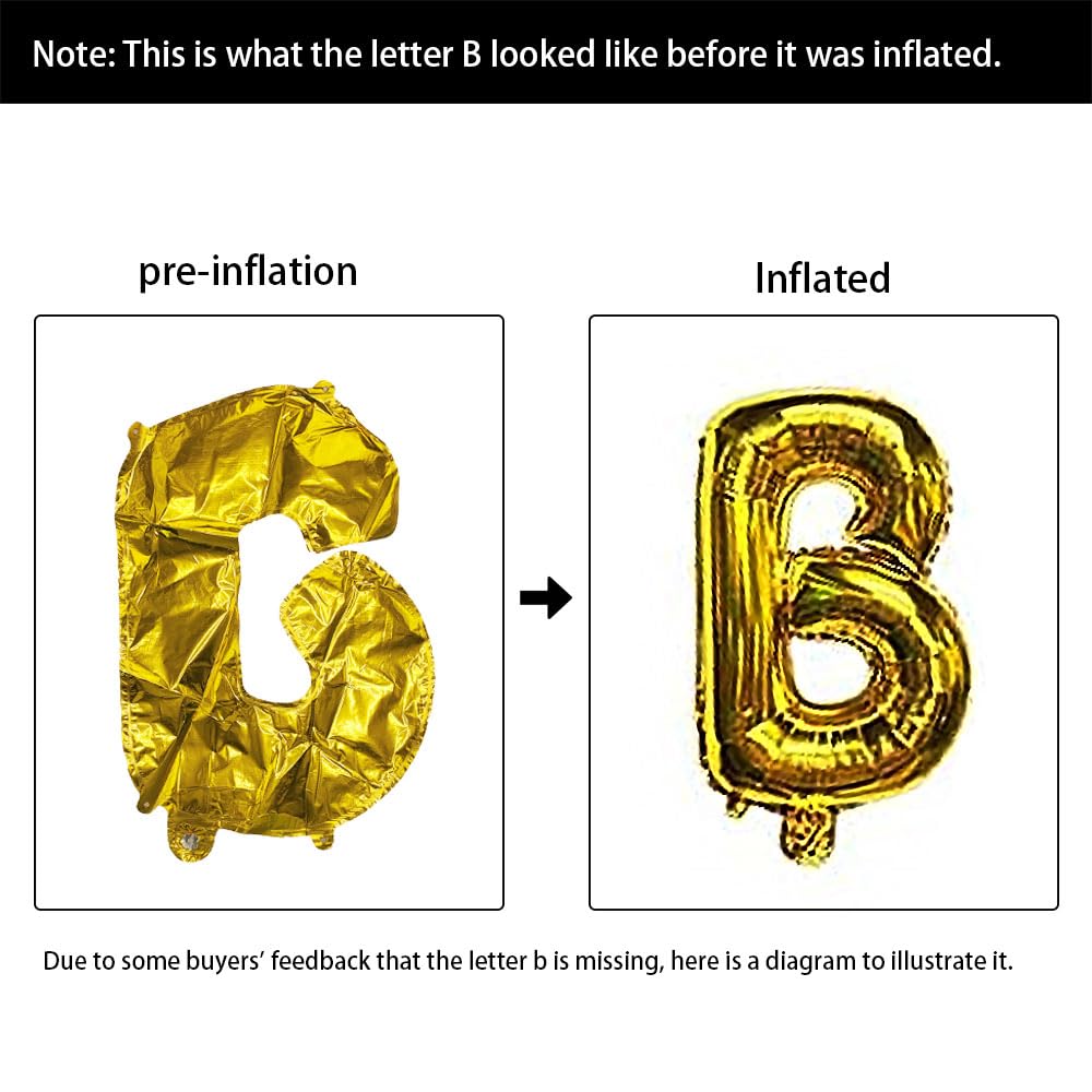 Personalized Name Happy Birthday Balloons Letters Kit, DIY Custom Name Birthday Banner, 2 Sets A- Z & 0-9 16'' Letters and Numbers with 2 LED Light for Birthday Party Decorations Gold