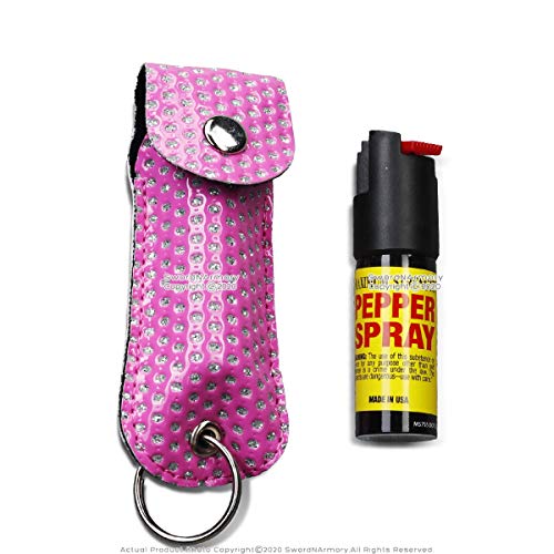 Munetoshi Max Strength Pepper Spray Self Defense Keychain Pocket Size Cheetah Style Pouch