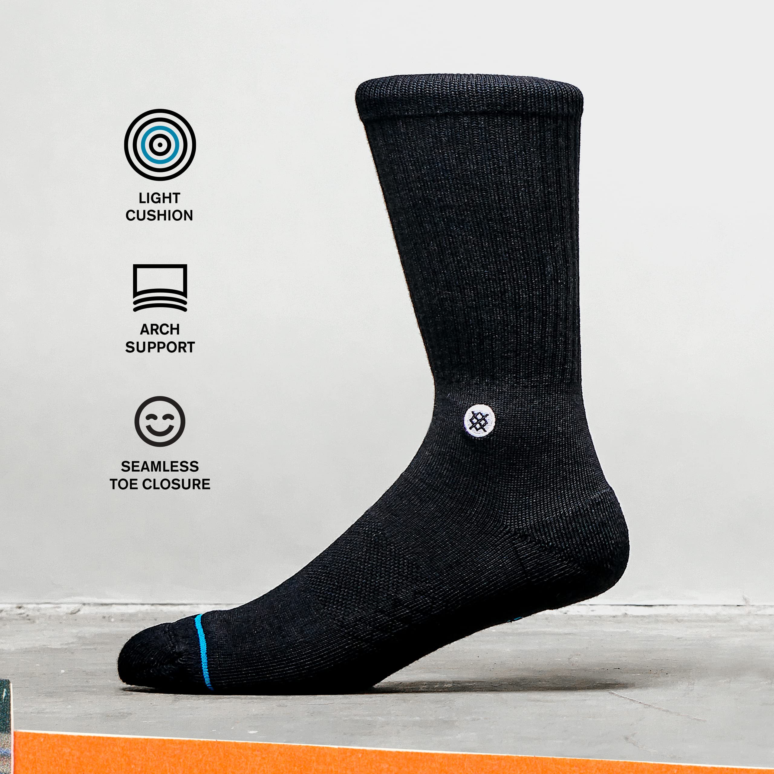 Stance Descendents Crew Washed Black LG (US Men's Shoe 9-13, Women's Shoe 11-14)
