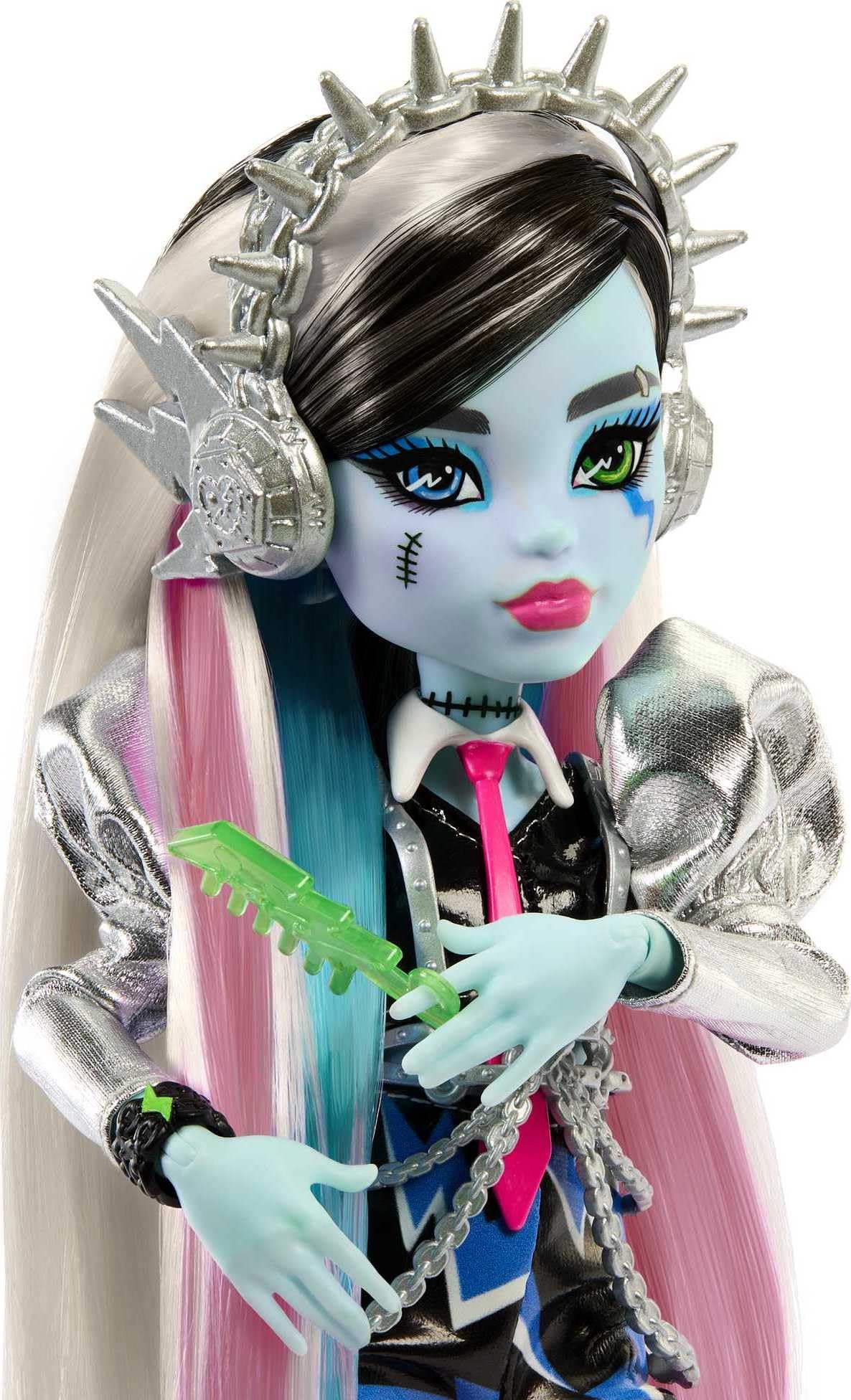 Monster High Doll, Amped Up Frankie Stein Rockstar with Instrument & Performance-Themed Accessories Like Headphones