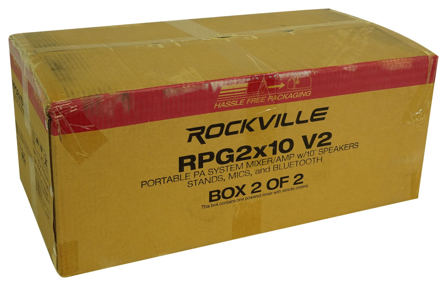 Rockville Package PA System Mixer/Amp+10" Speakers+Stands+Mics+Bluetooth, (RPG2X10)