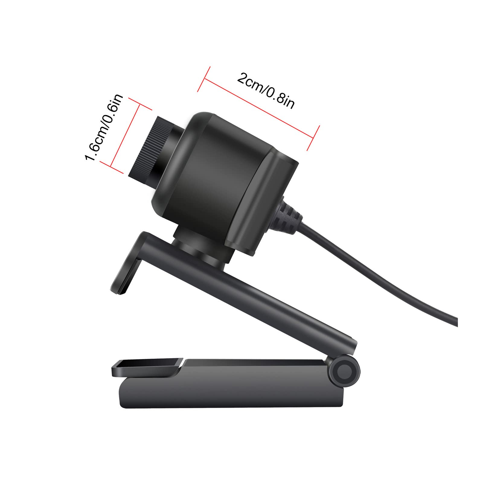 Webcam, Webcam Driver-Free for Laptop, 1080P HD Computer Camera with AI-Noise Canceling Microphones, Adjustable Field of View, Built-in Privacy Cover
