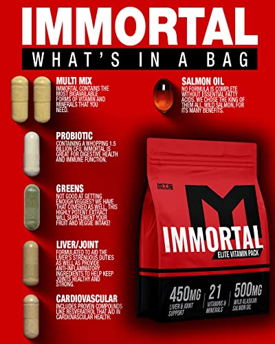 MTS Immortal Elite Multivitamin - Daily Vitamins for Men & Women including Vitamins A, C, D, E, B1, B2, B5, B6 and B-12 | 30 Complete Daily Health Multivitamin Packets