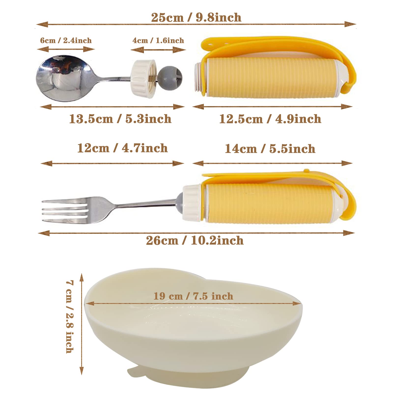 Weighted Adaptive Utensils for Hand Tremors Swivel Spoons Forks with Scoop Plate Set Built Up Utensils for Adults Parkinsons Patients Muscle Weakness Arthritis Elderly