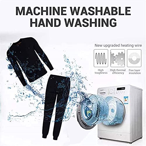 TOYTAG Thermal Underwear, Sport Base Layer Long Sleeve Jersey + Quick Dry Pants Underwear for Training Ski Running Hiking Black