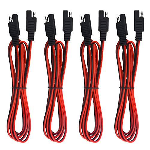 WMYCONGCONG 4 PCS SAE Extension Cable Quick Disconnect Wire Harness SAE Connector 18AWG 6.56Ft Each one(4 PCS)